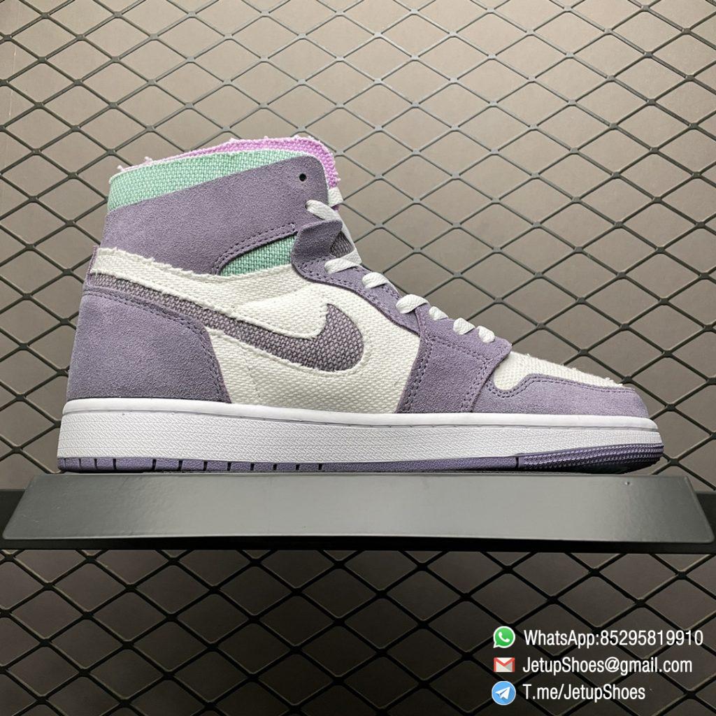 The Air Jordan 1 Mid ‘White Court Purple Teal’ Repsneaker White Leather ...